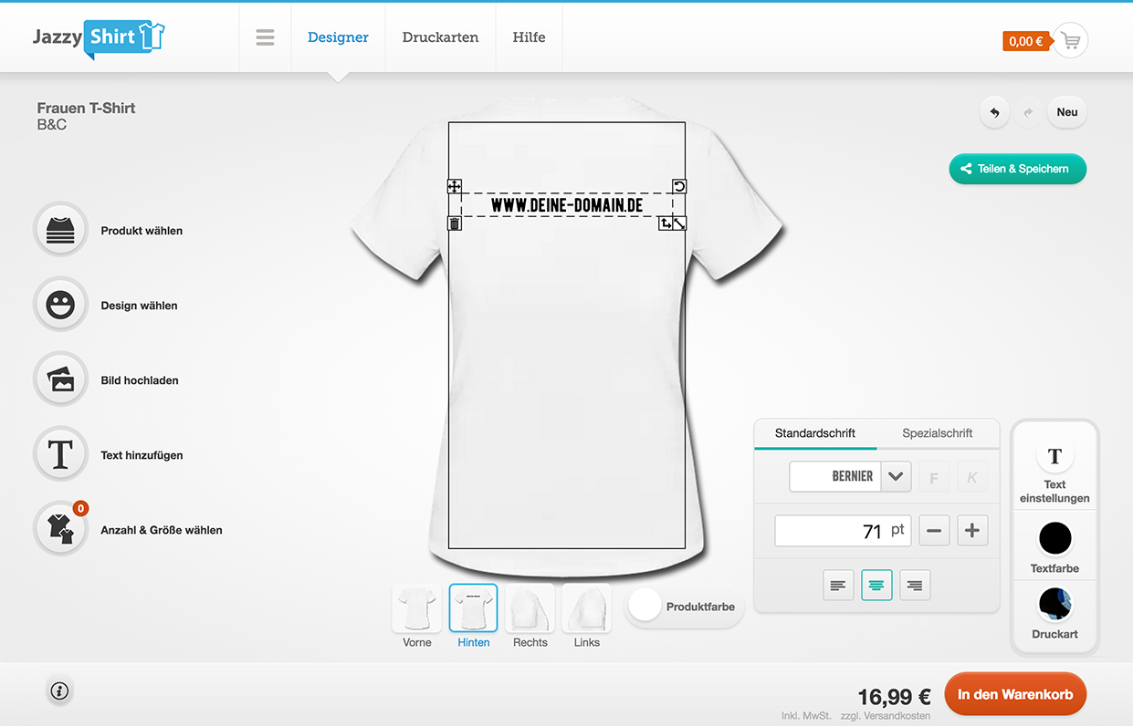 Domain T-Shirts mit deiner Internetadresse bedrucken lassen