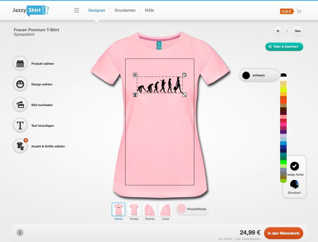 Evolution T-Shirt gestalten - Erklimme deine eigene Evolutionsleiter